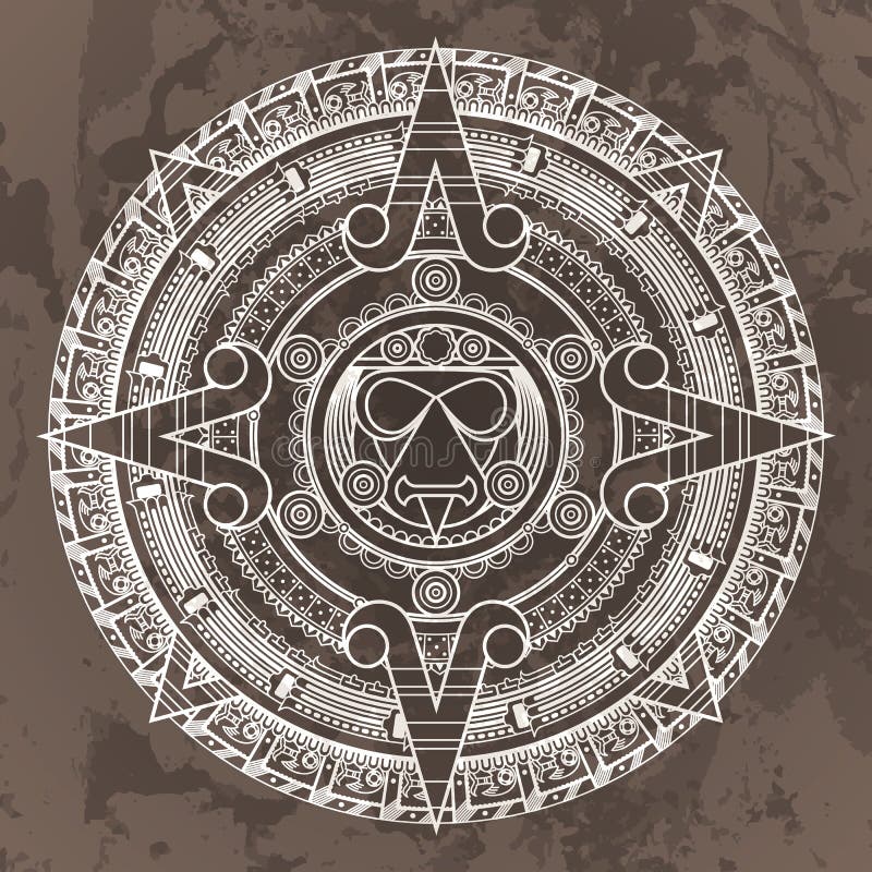 Diseño azteca circular ilustración del vector. Ilustración de colorido ...