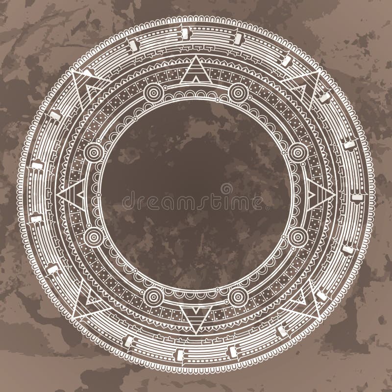 Diseño azteca circular ilustración del vector. Ilustración de colorido ...