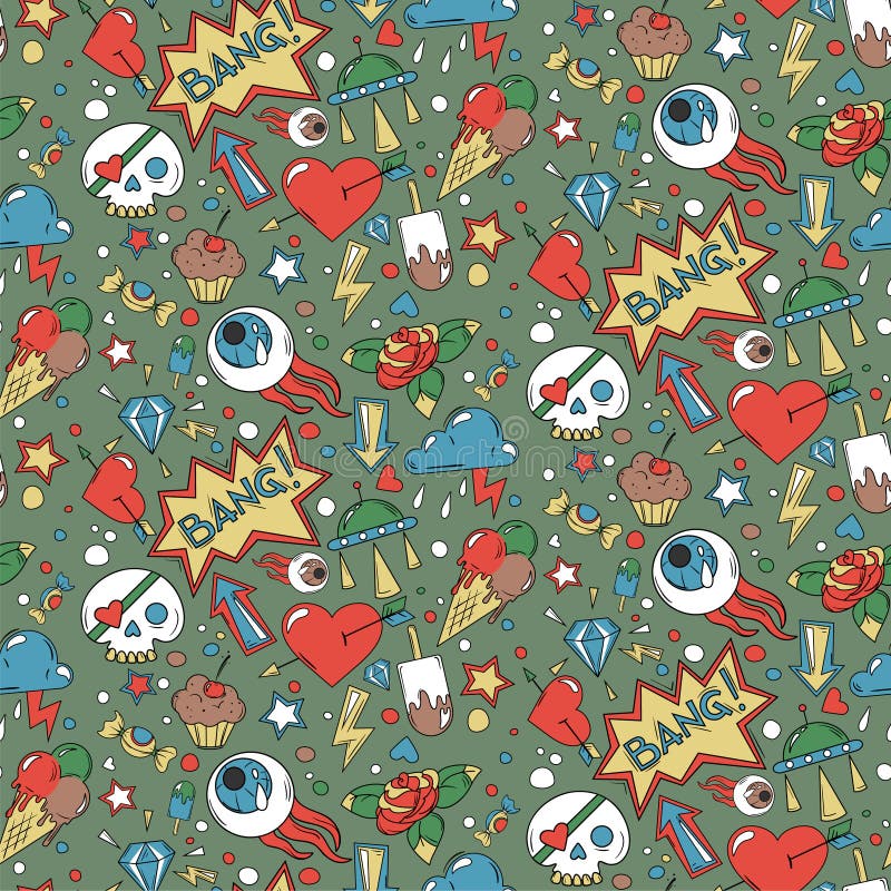 Fije de objetos al azar ilustración del vector. Ilustración de objeto ...