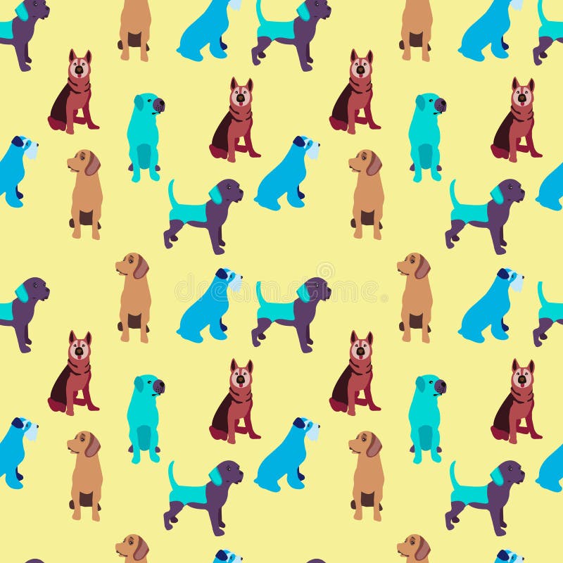 Modelo Con El Fondo Colorido De Los Perros Ilustración del Vector ...