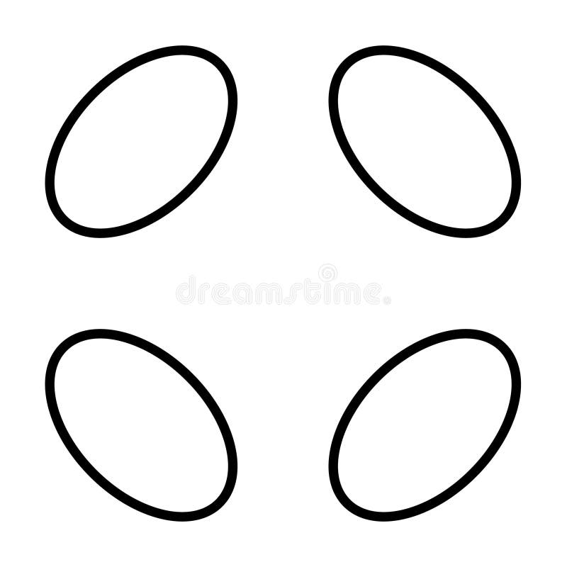 Modelo Con Elipse Oblicua Del Esquema Ilustración del Vector ...