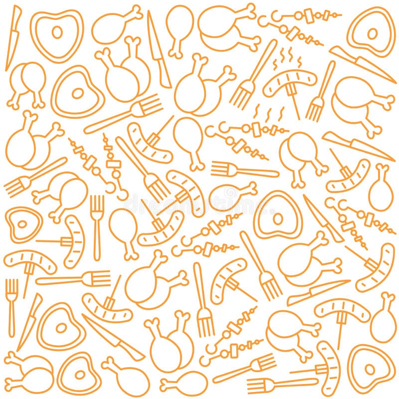 Modelo con la carne asada ilustración del vector. Ilustración de ...