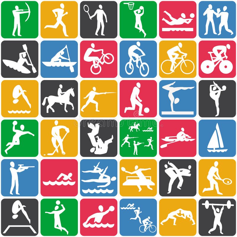 Iconos Del Deporte De Los Juegos Olímpicos Ilustración del Vector ...