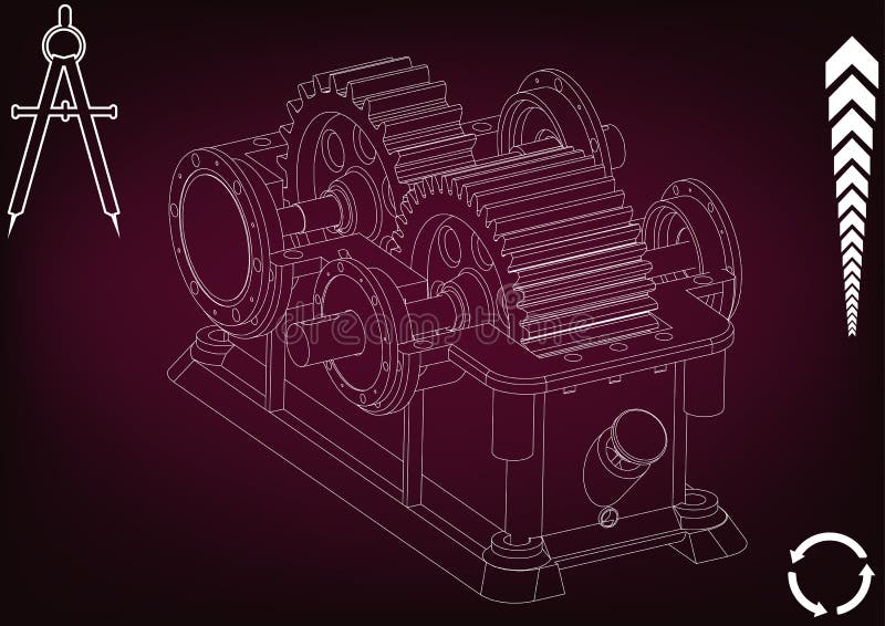 Modelo 3d del reductor ilustración del vector. Ilustración de rueda ...