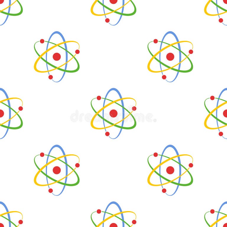 Modelo De Atom Science Flat Icon Seamless Ilustración del Vector ...