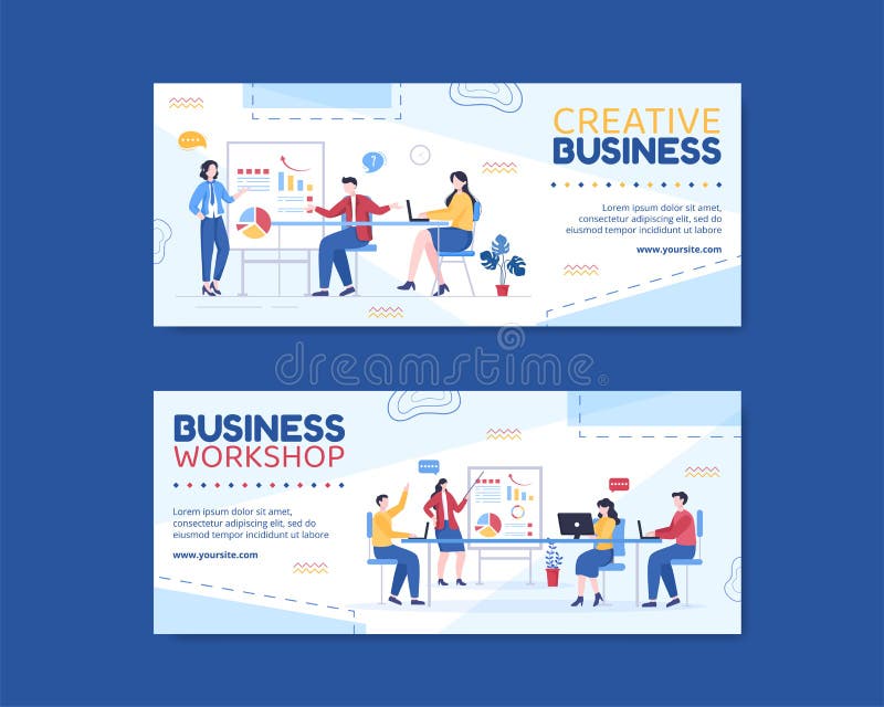 Modelo De Banner De Banner De Desenho Plano Com Fundo De Desenho ...