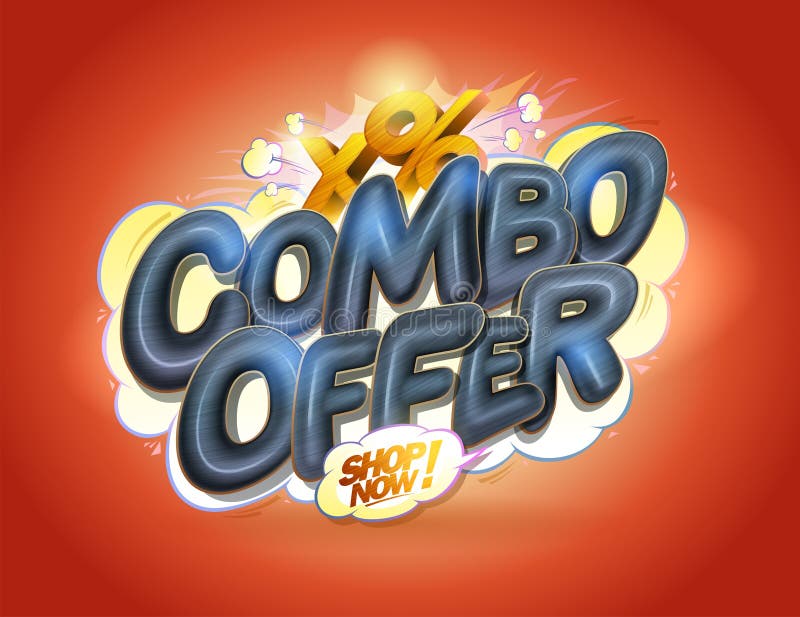 Modelo De Banner De Oferta Combinada Com Letras Brilhantes Ilustração ...