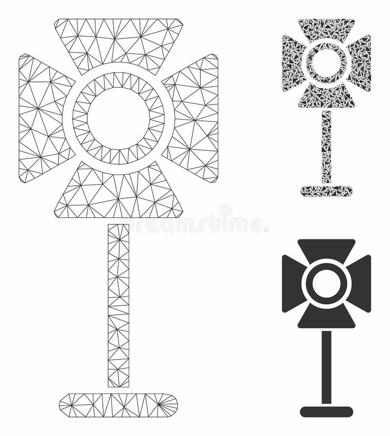 Modelo De Bastidor De Malla MetÃ¡lica Y Icono De Mosaico Triangular Del ...