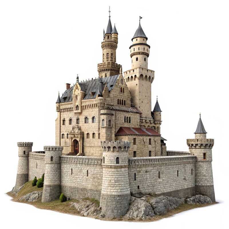 Modelo De Castillo Sobre Fondo Transparente Stock de ilustración ...