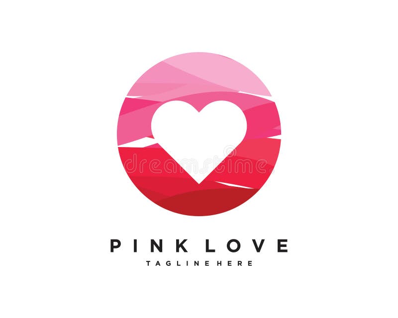 Modelo De Design De Logotipo De Amor Rosa Ilustração do Vetor ...