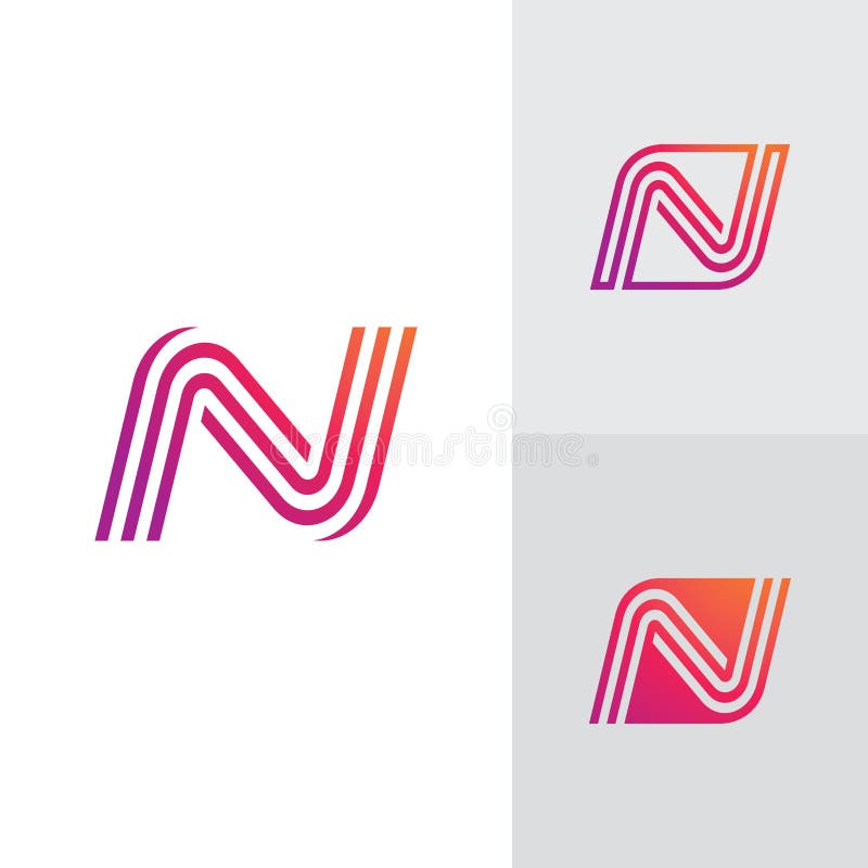Modelo De Design De Logotipo Da Letra Abstrata N Ilustração do Vetor ...