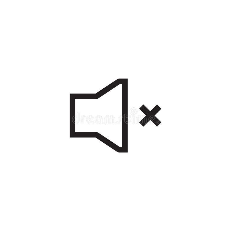 Modelo De Design De Logotipo Sem Som, Sem Voz Ou Sem Som Ilustração do ...