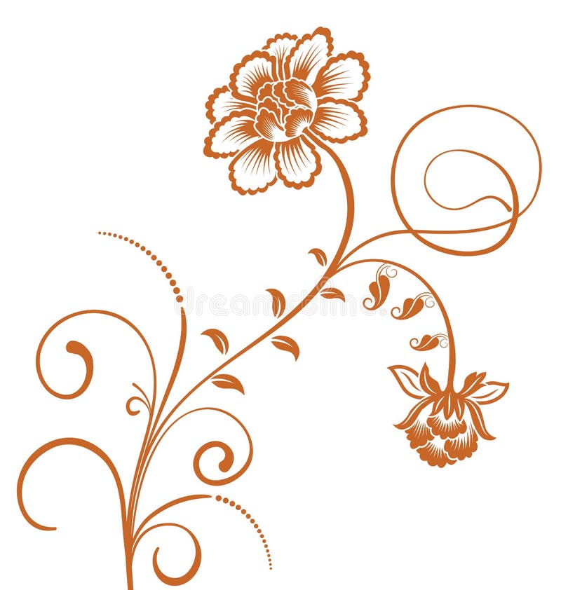 Modelo de flor de Brown stock de ilustración. Ilustración de hermoso ...