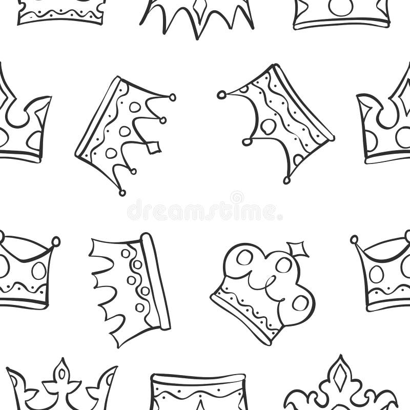 Modelo De La Corona De La Reina Del Rey Ilustración del Vector ...