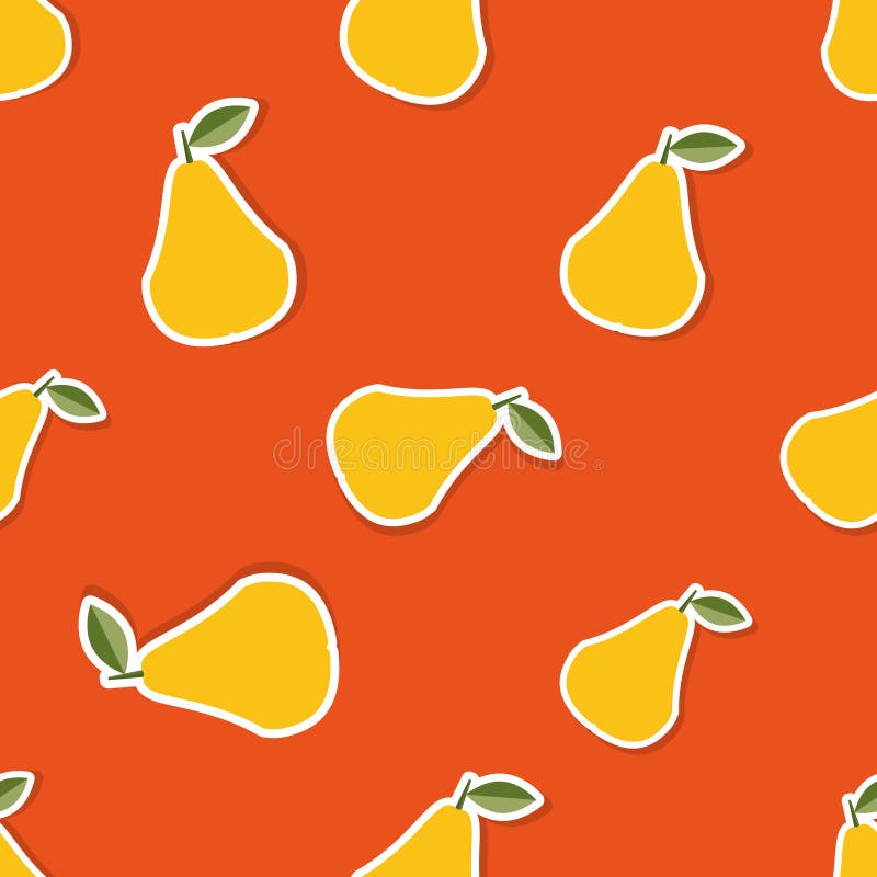 Modelo De La Pera Textura Inconsútil Con Las Peras Maduras Ilustración ...