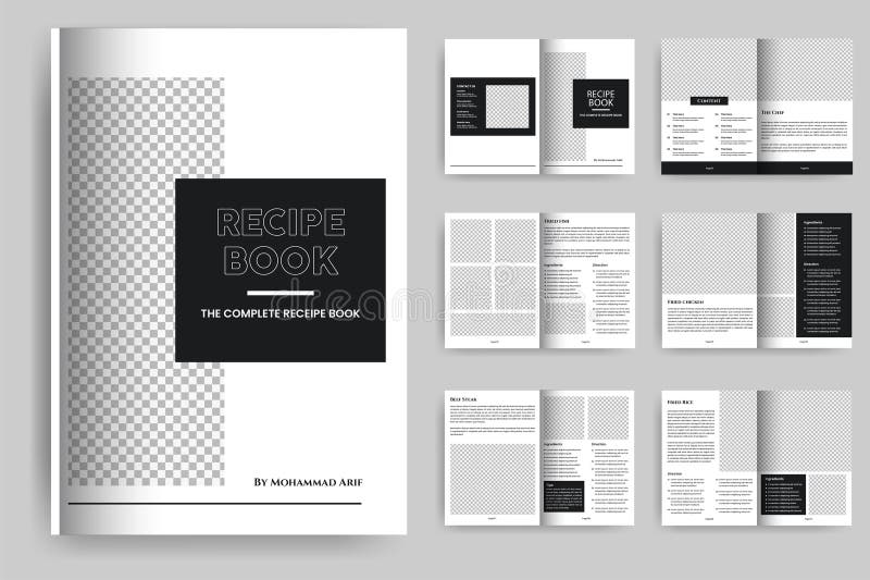 Modelo De Layout De Livro De Receitas Com Estilo Simples E Layout De ...