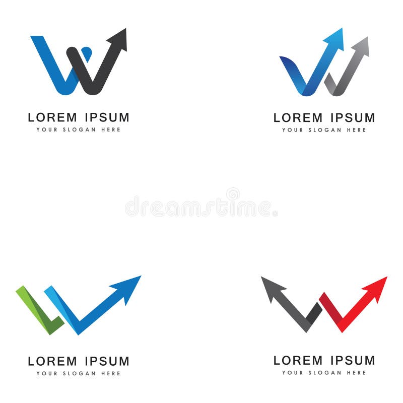 Modelo De Logotipo De Letra W Seta. Ilustração do Vetor - Ilustração de ...