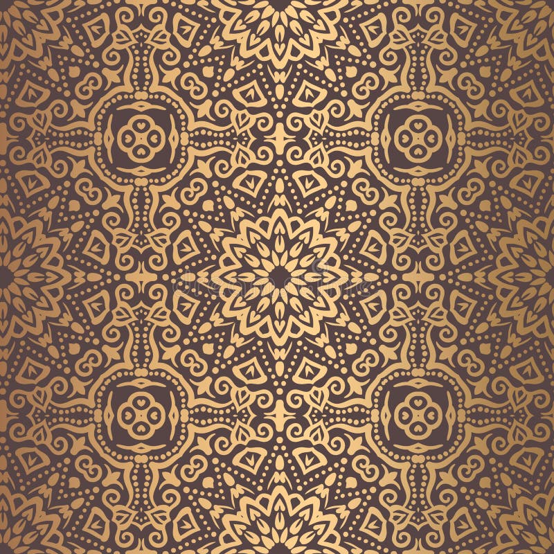 Modelo De Oro Del Arabesque Ilustración del Vector - Ilustración de ...