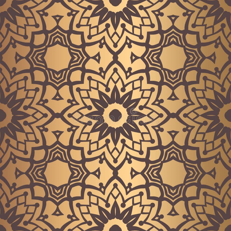 Modelo De Oro Del Arabesque Ilustración del Vector - Ilustración de ...