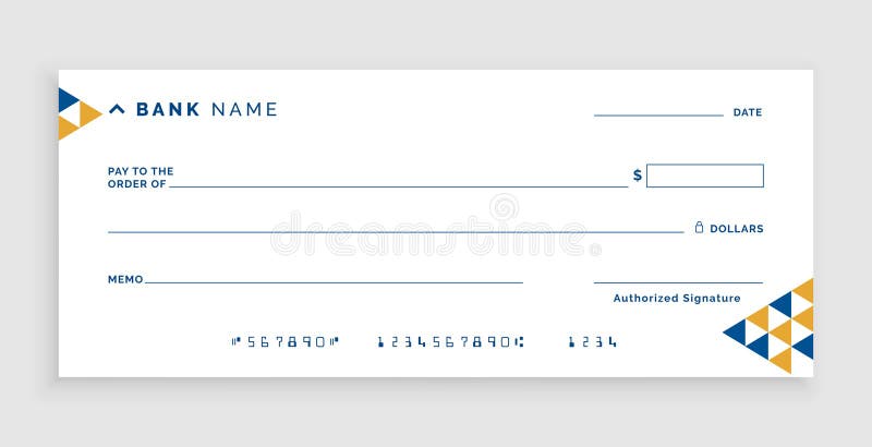 Modelo De Papel De Cheque Em Branco Moderno Ilustração do Vetor ...