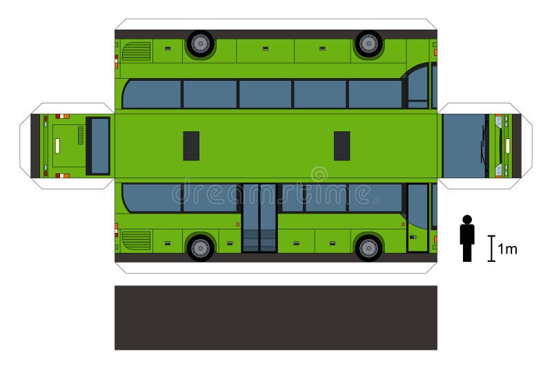 Modelo De Papel De Un Autobús Ilustración del Vector - Ilustración de ...