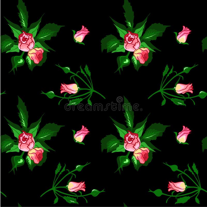 Modelo de ramos de rosas. ilustración del vector. Ilustración de ...