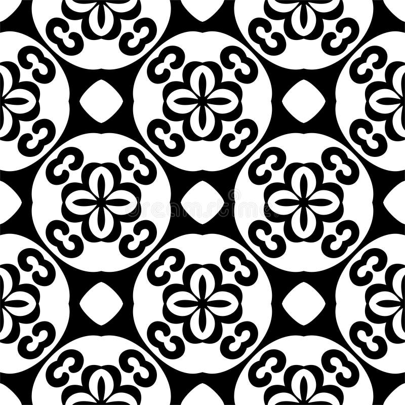 Modelo De Seamsless Blanco Y Negro Ilustración del Vector - Ilustración ...
