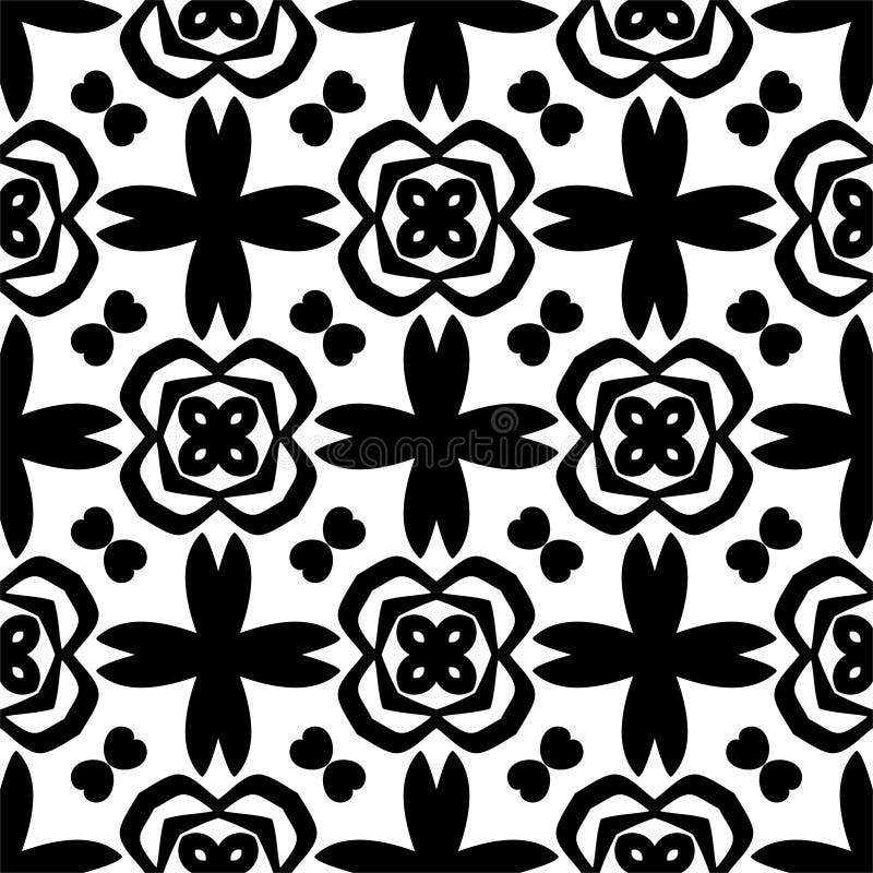Modelo De Seamsless Blanco Y Negro Ilustración del Vector - Ilustración ...