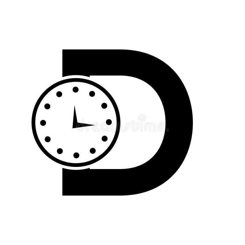 Modelo De Vetor De Design De Logotipo Carta D Clock Ilustração do Vetor ...