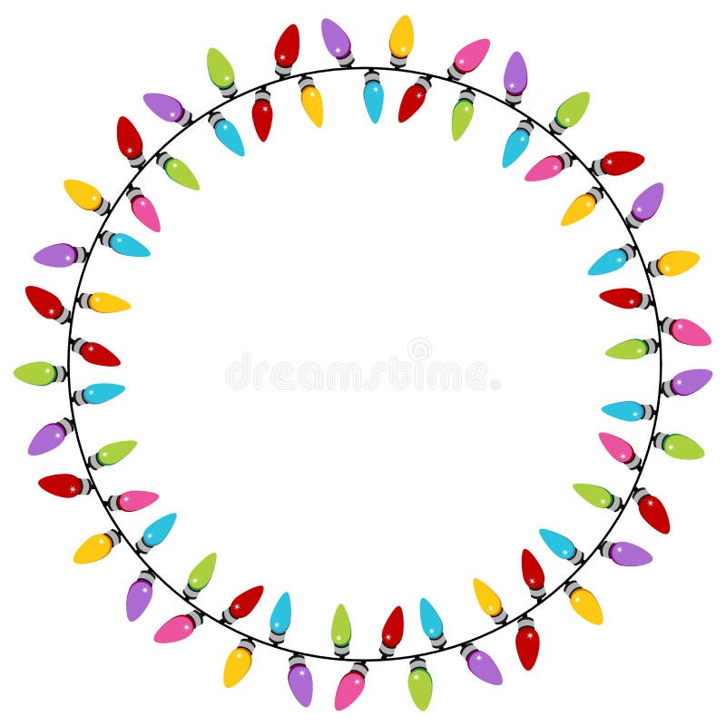 Modelo Del Círculo De Las Luces De La Navidad Ilustración del Vector ...