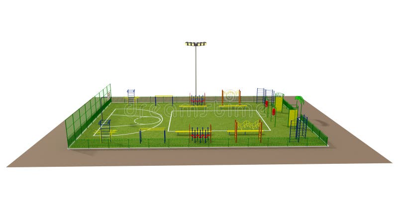 Modelo Del Campo De Deporte 3d Aislada En Blanco Foto de archivo ...