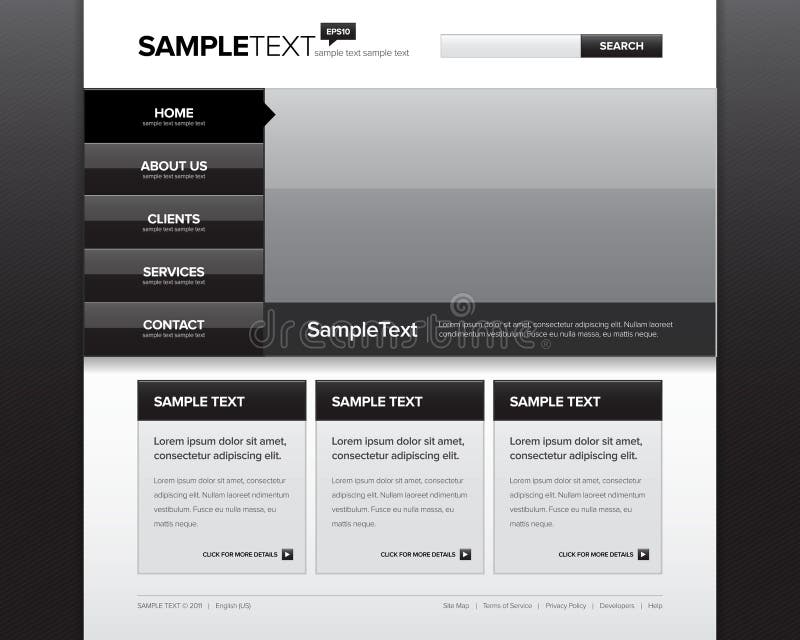 Modelo Del Diseño Del Web Site Del Vector Ilustración del Vector ...