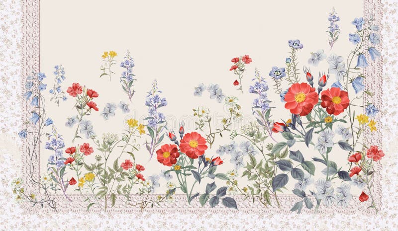 Modelo Del Ejemplo De La Flor En Fondo Simple Stock de ilustración ...