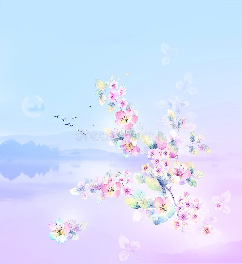 Modelo Del Ejemplo De La Flor En Fondo Simple Stock de ilustración ...