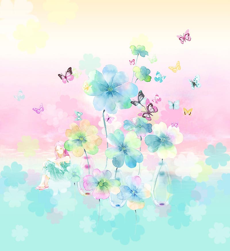 Modelo Del Ejemplo De La Flor En Fondo Simple Stock de ilustración ...