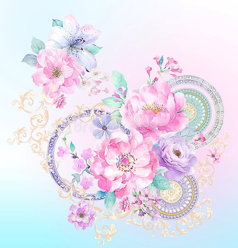 Modelo Del Ejemplo De La Flor En Fondo Simple Stock de ilustración ...