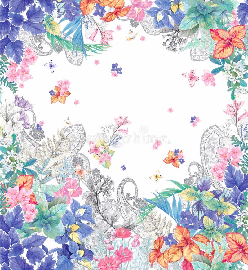 Modelo Del Ejemplo De La Flor En Fondo Simple Stock de ilustración ...