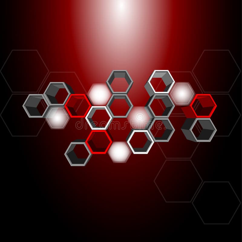 Modelo del hexágono 3d ilustración del vector. Ilustración de contexto ...