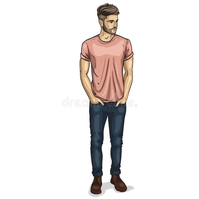 Modelo Del Hombre Del Vector Ilustración del Vector - Ilustración de ...