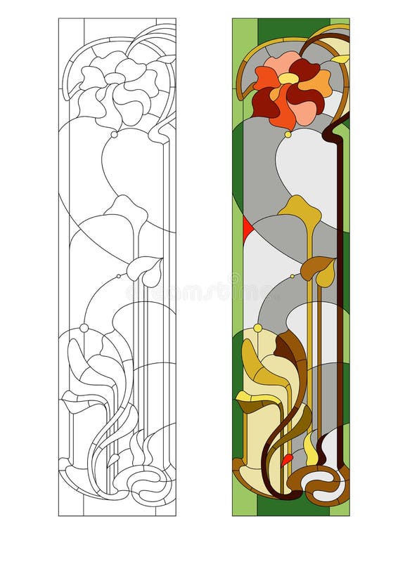 Modelo del vitral ilustración del vector. Ilustración de decorativo ...