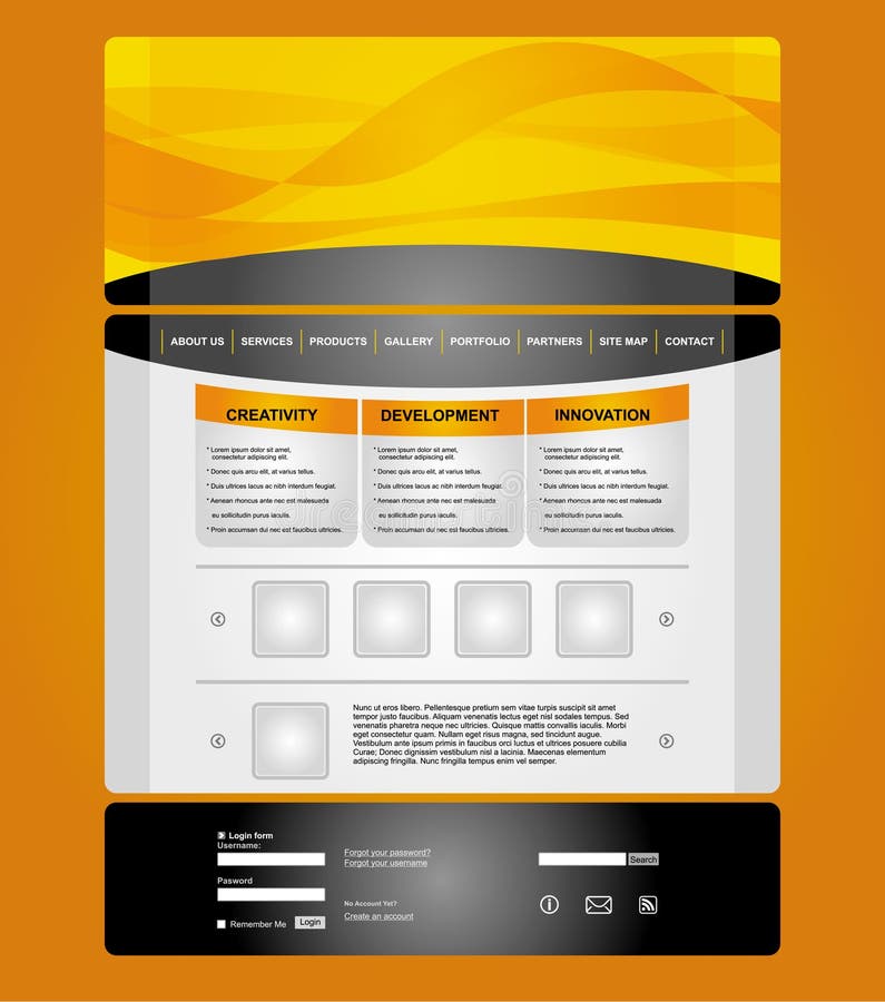 Modelo Del Web Page Del Asunto Ilustración del Vector - Ilustración de ...