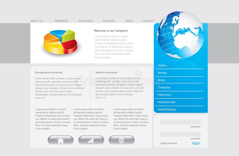 Modelo del Web site ilustración del vector. Ilustración de estilo ...