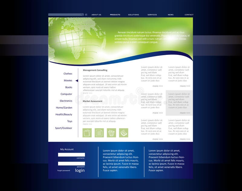 Modelo del Web site ilustración del vector. Ilustración de global ...