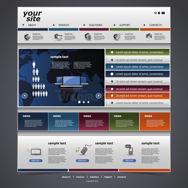 Modelo del Web site ilustración del vector. Ilustración de forma - 25959989