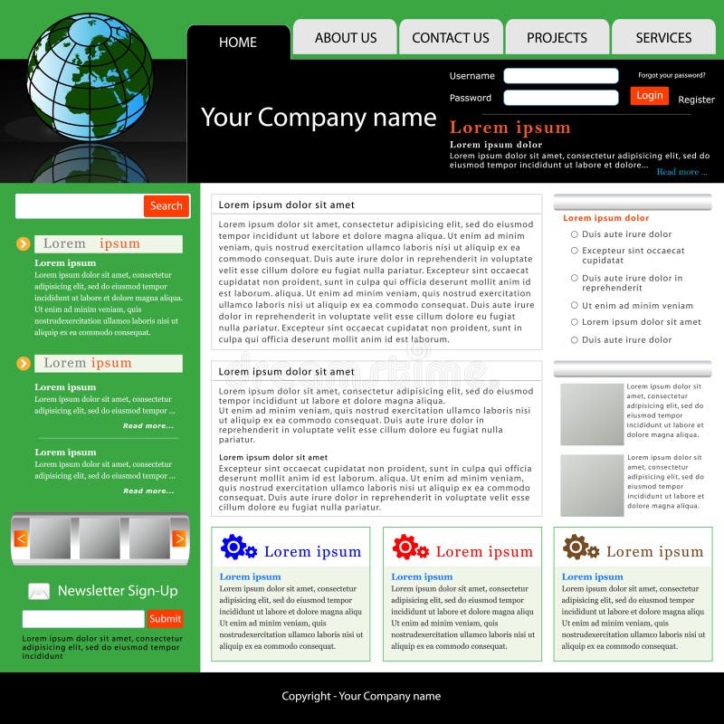 Modelo Del Web Site Del Asunto Ilustración del Vector - Ilustración de ...