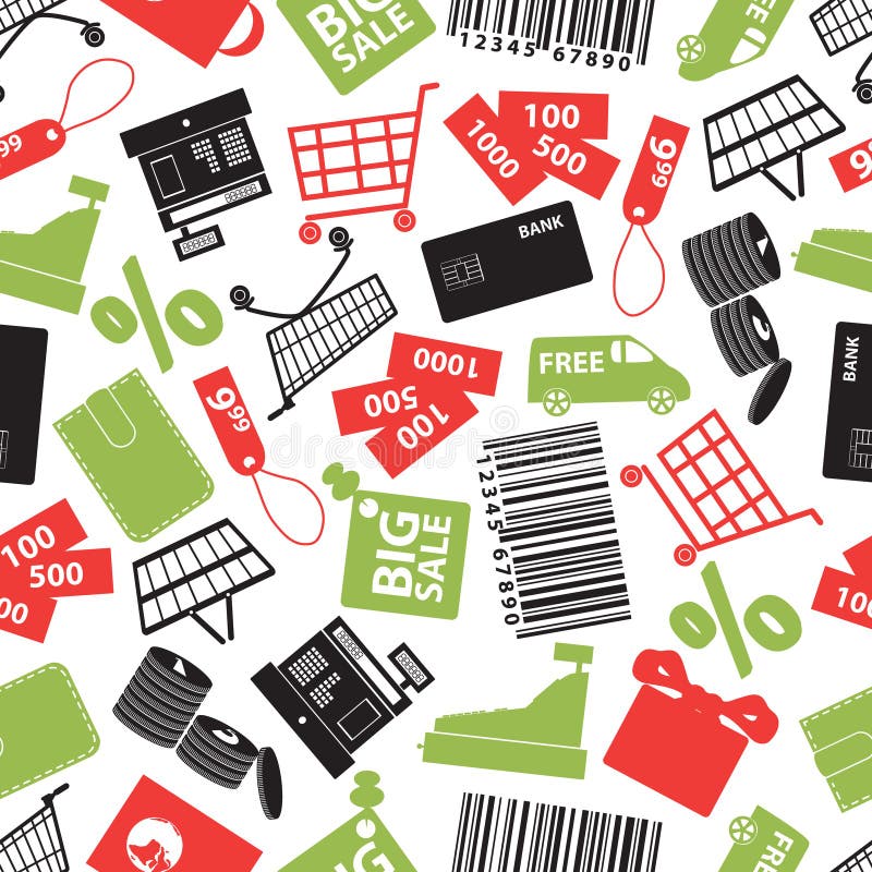 Modelo Eps10 Del Color De Los Iconos De Las Compras Ilustración del ...