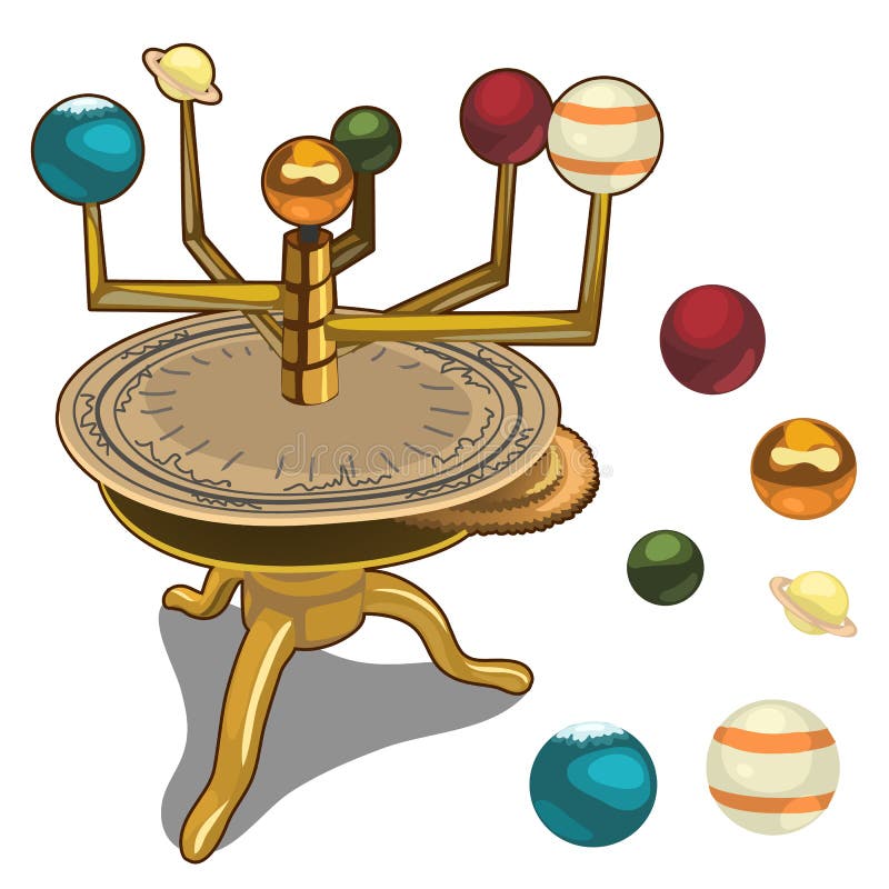 Modelo Heliocéntrico De La Sistema Solar Ilustración del Vector ...