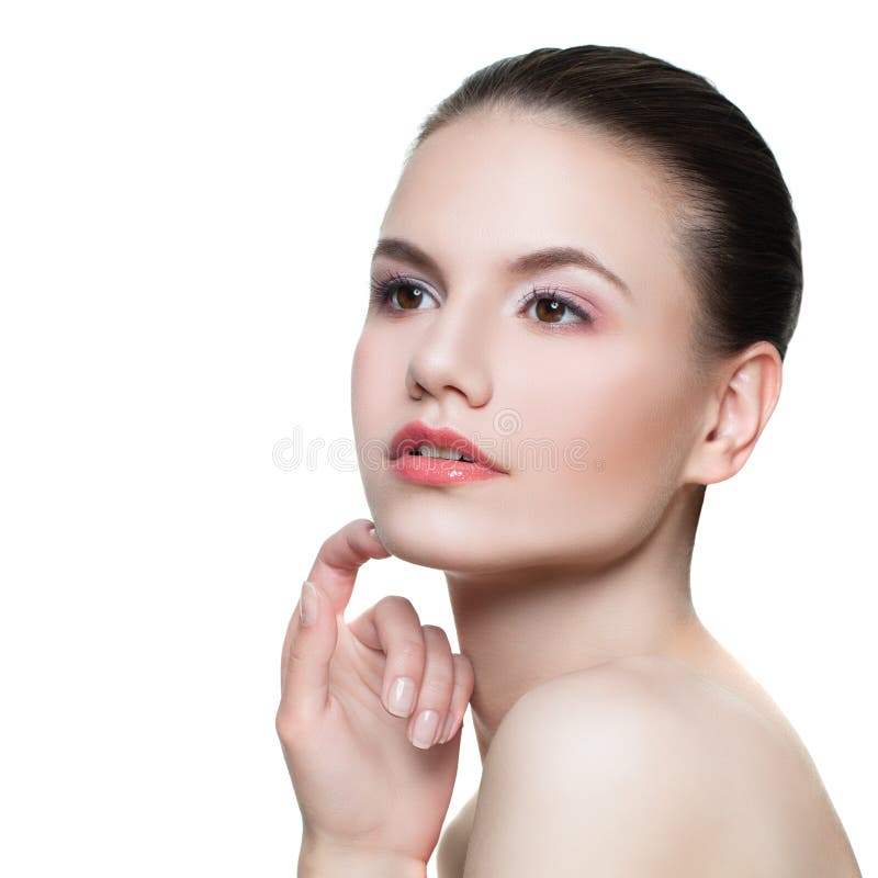 Modelo Hermoso Aislado En El Fondo Blanco Foto de archivo - Imagen de ...