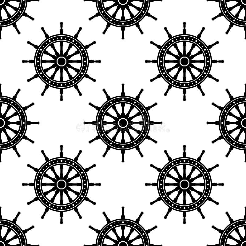 Modelo Inconsútil Con Los Timones Ilustración del Vector - Ilustración ...