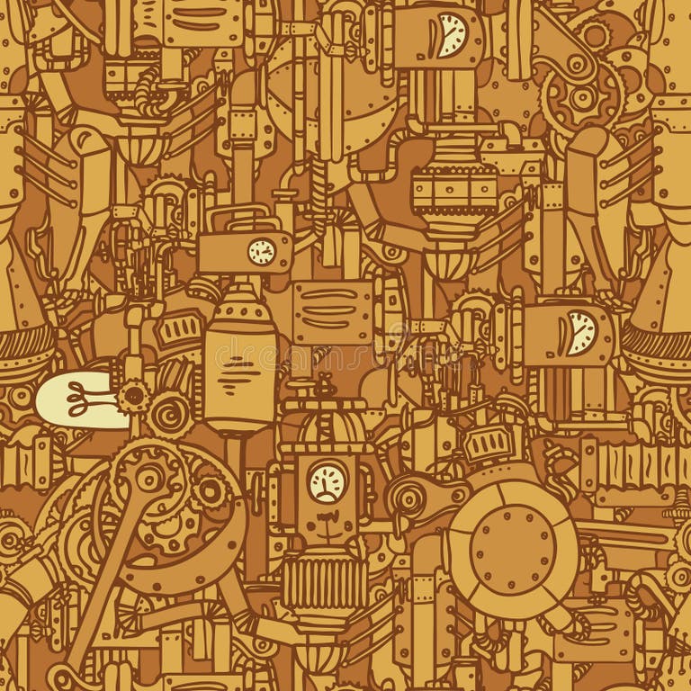 Modelo Inconsútil De Steampunk Ilustración del Vector - Ilustración de ...
